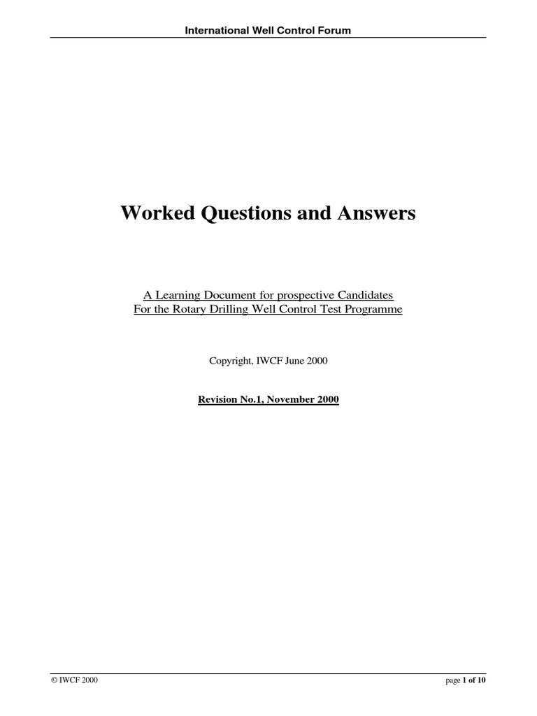 8.IWCF Worked Questions and Answers | PDF