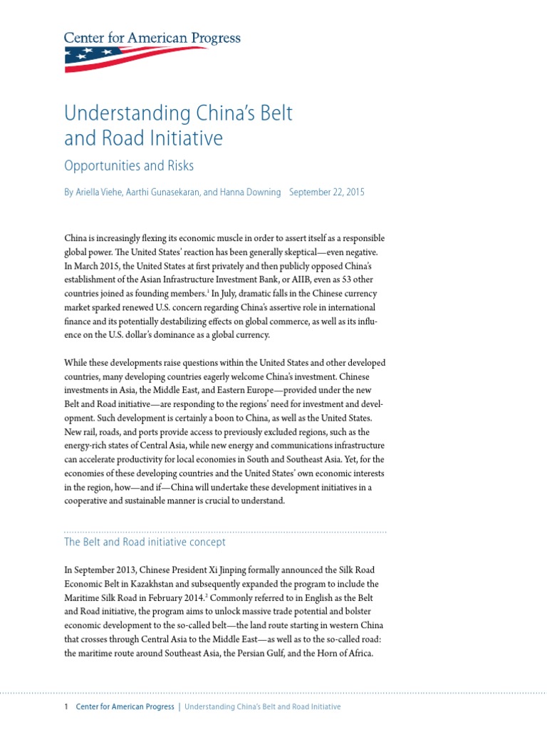 Understanding China's Belt and Road Initiative: Opportunities and Risks ...