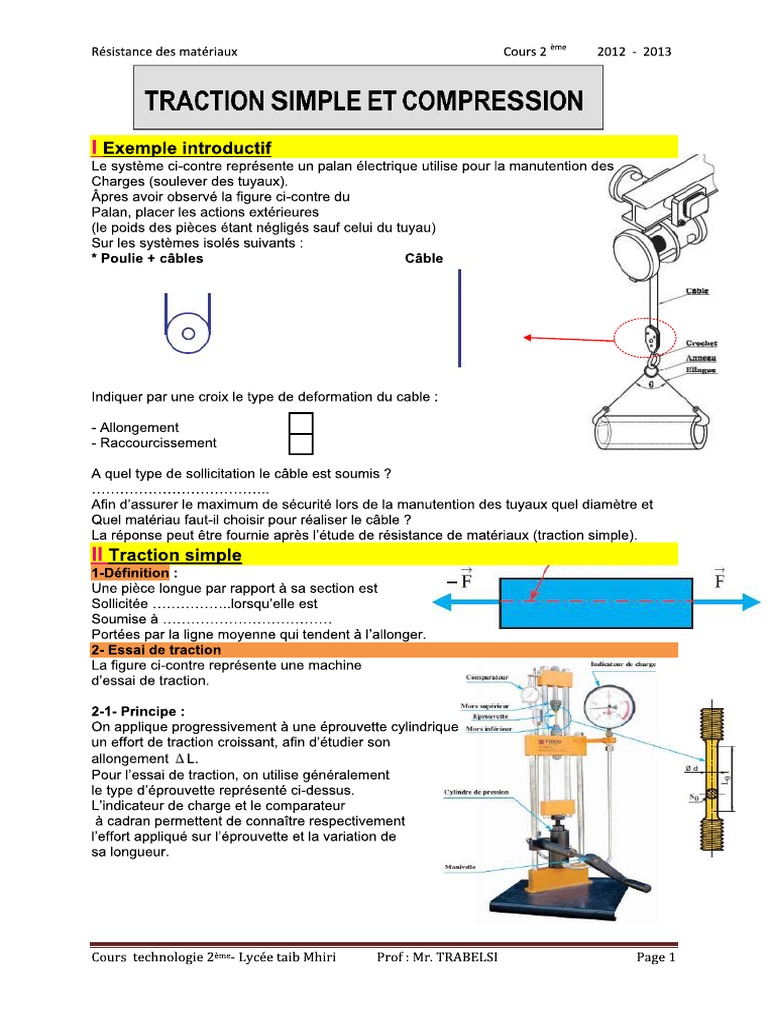 Cours Traction Et Compression | PDF