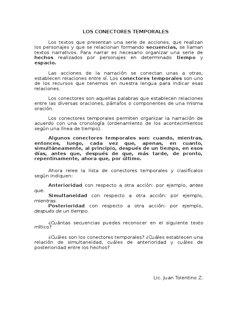 Conectores Temporales | PDF | Dioniso | Zeus