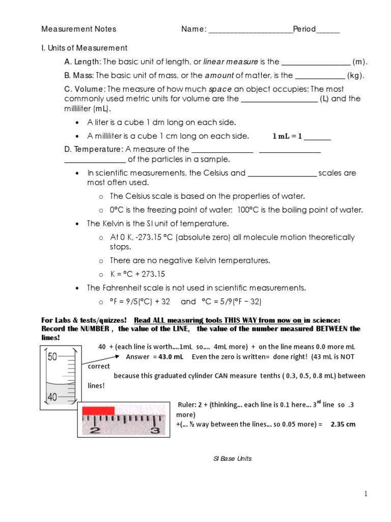 Notes Measurement Notes | PDF | Significant Figures | Accuracy And ...