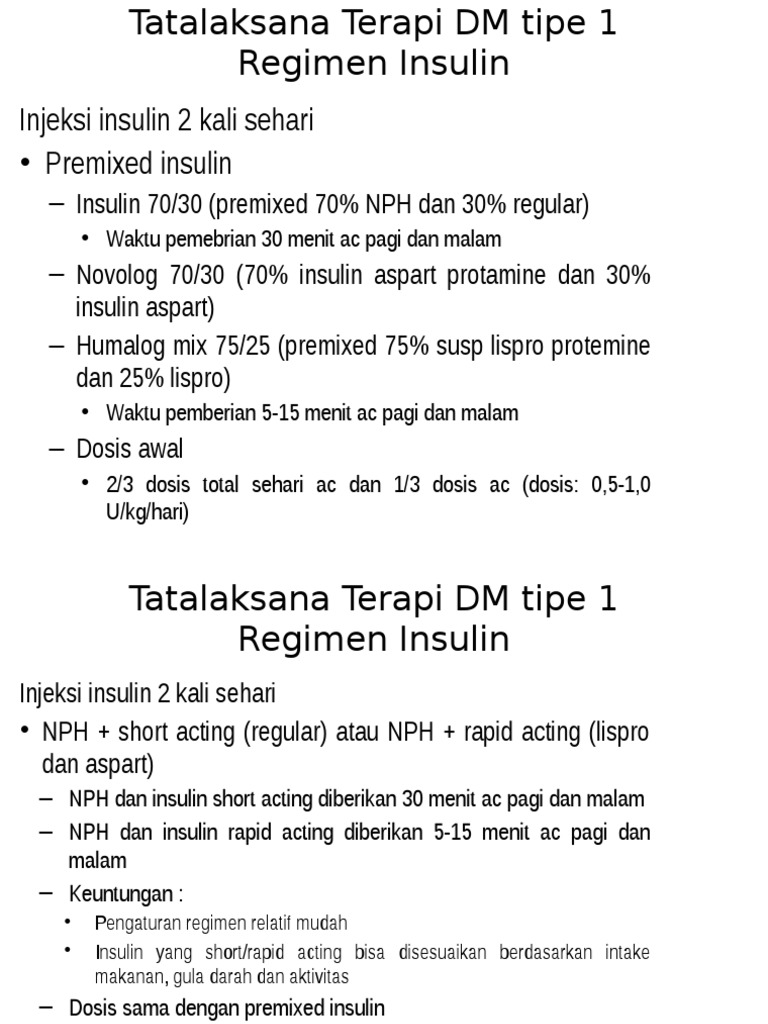 Tatalaksana Terapi DM Tipe 1 | PDF