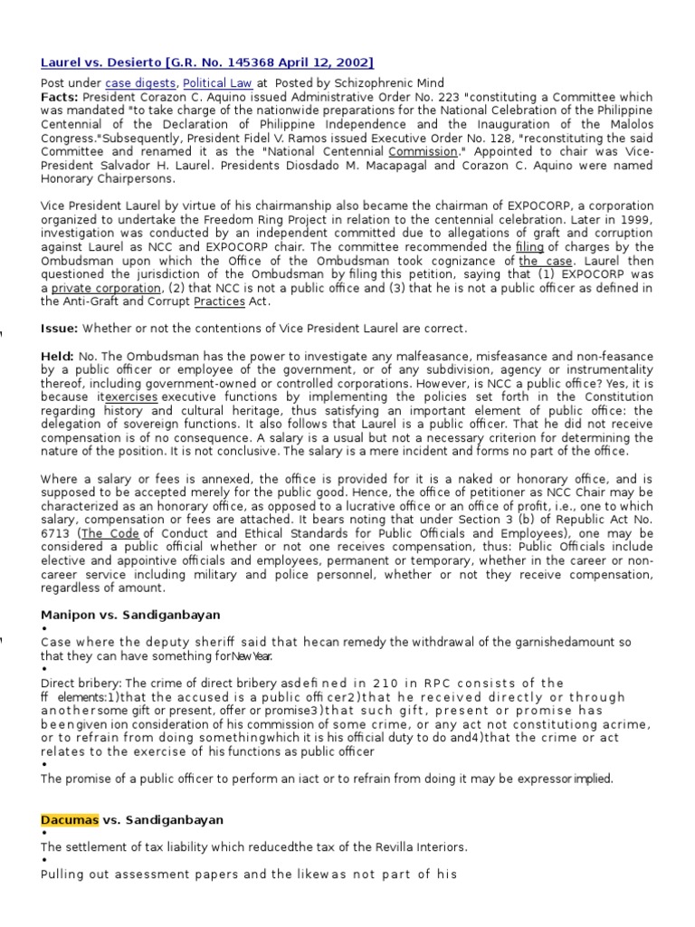 CRIM 10 Digest-2 | PDF | Asset Forfeiture | Self Incrimination