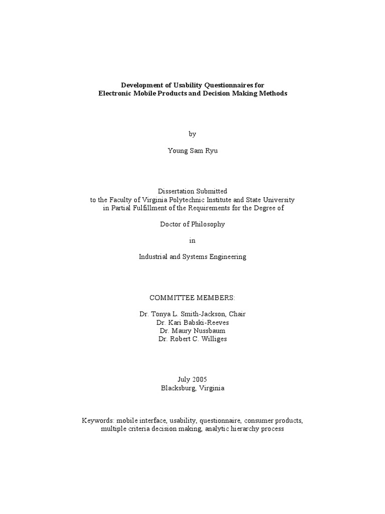 ETD Ryu Final | PDF | Usability | Validity (Statistics)