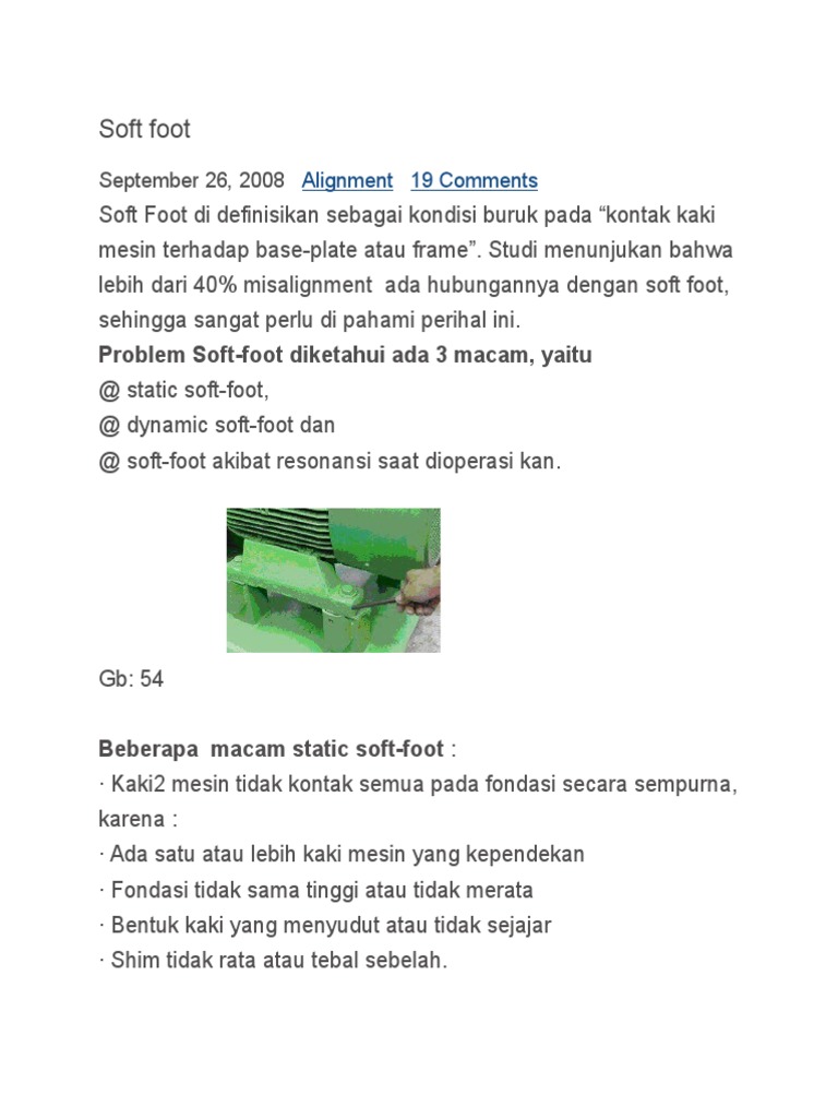 Memahami Soft Foot dalam Alignment | PDF | Teknologi & Rekayasa