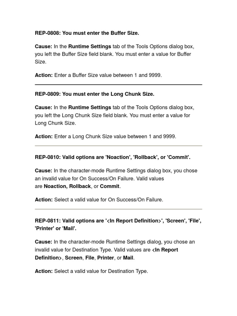 Oracle Report Errors | PDF | Sql | Databases