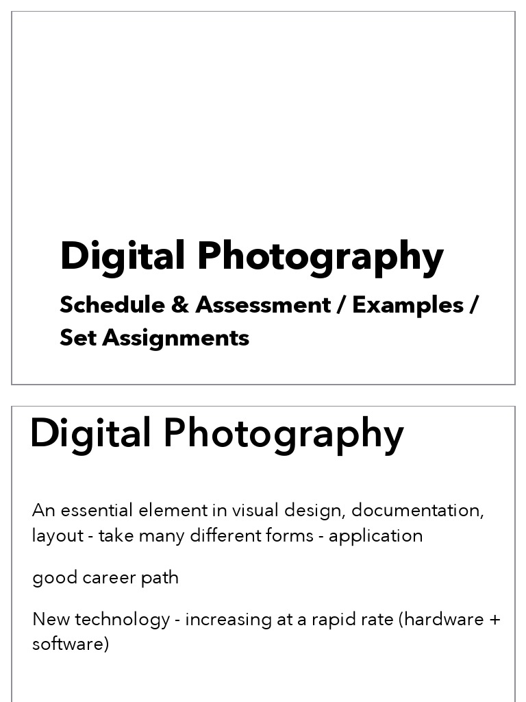 Digital Photography: Schedule & Assessment / Examples / Set Assignments ...