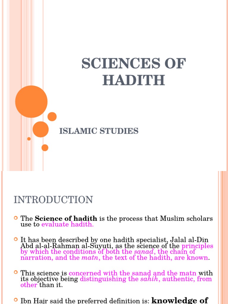 Chapter 1.3 - An Introduction to the Science of Hadîth (1) | Hadith ...