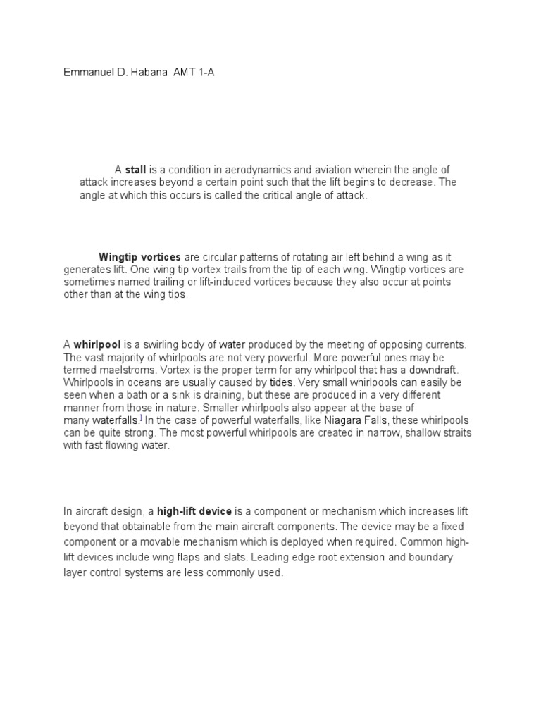 Emmanuel D. Habana AMT 1-A: Wingtip Vortices Are Circular Patterns of ...