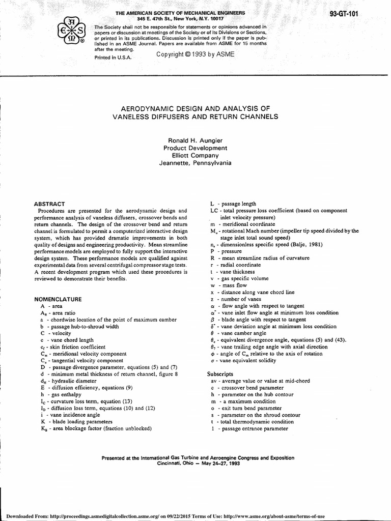 Vaneless Diffuser | PDF | Turbomachinery | Boundary Layer
