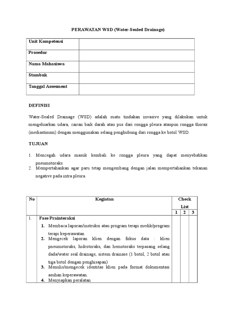 Perawatan WSD | PDF
