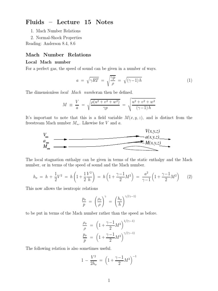 Fluids Mech | PDF | Mach Number | Theoretical Physics