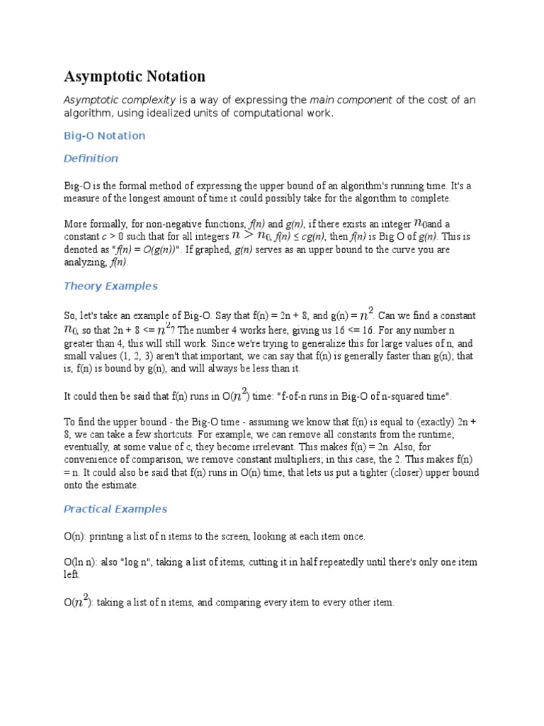 Asymptotic Notation | PDF | Algorithms And Data Structures | Analysis