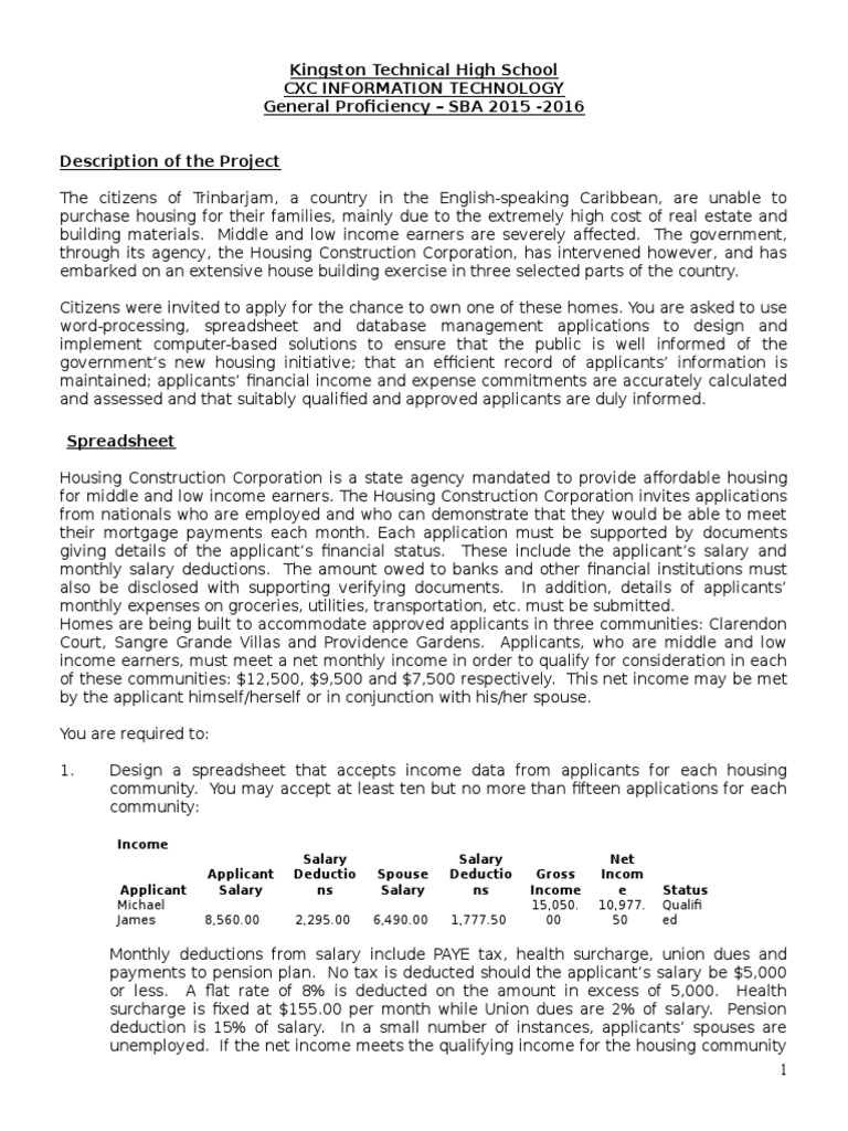 CXC It Sba 2015 | PDF | Loans | Credit (Finance)