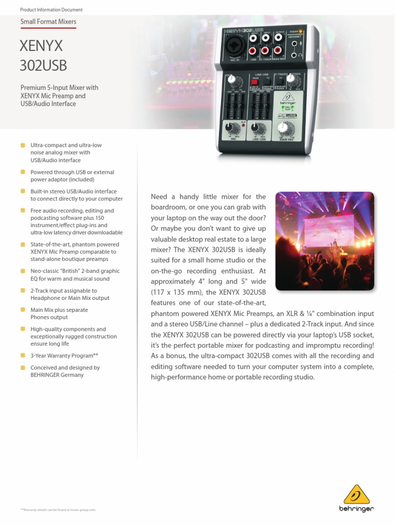 Manual Berhinger Xenix 302 USB | PDF | Signal Processing | Electrical ...