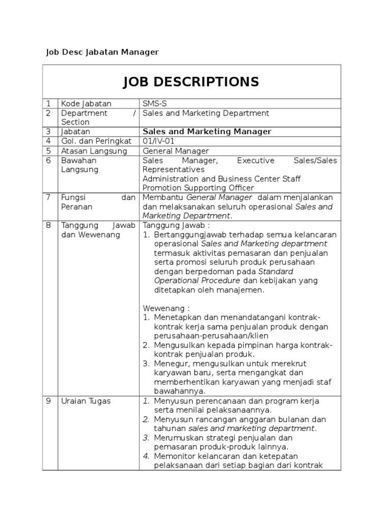 Contoh Job Desc Jabatan Manager.doc