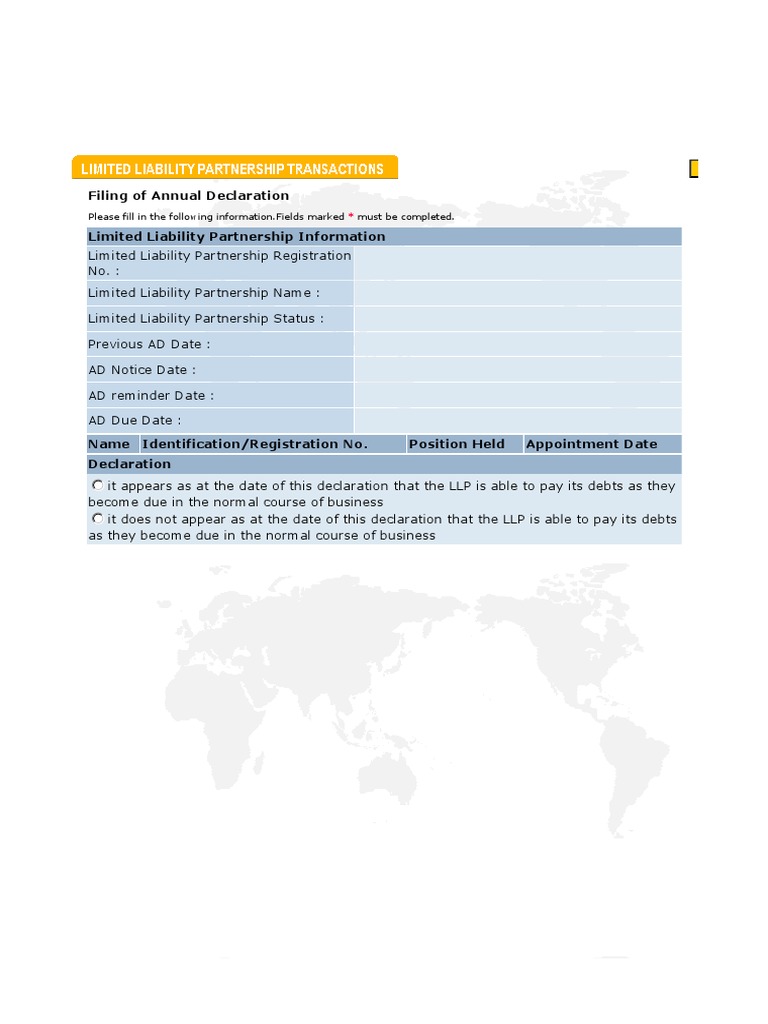 LLP Annual Declaration Filing | PDF | Finance & Money Management | Law
