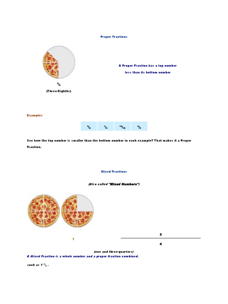 Understanding Proper and Mixed Fractions | PDF