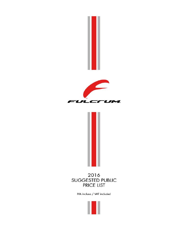 Fulcrum Price List 2016 | PDF | Wheel | Car Body Styles