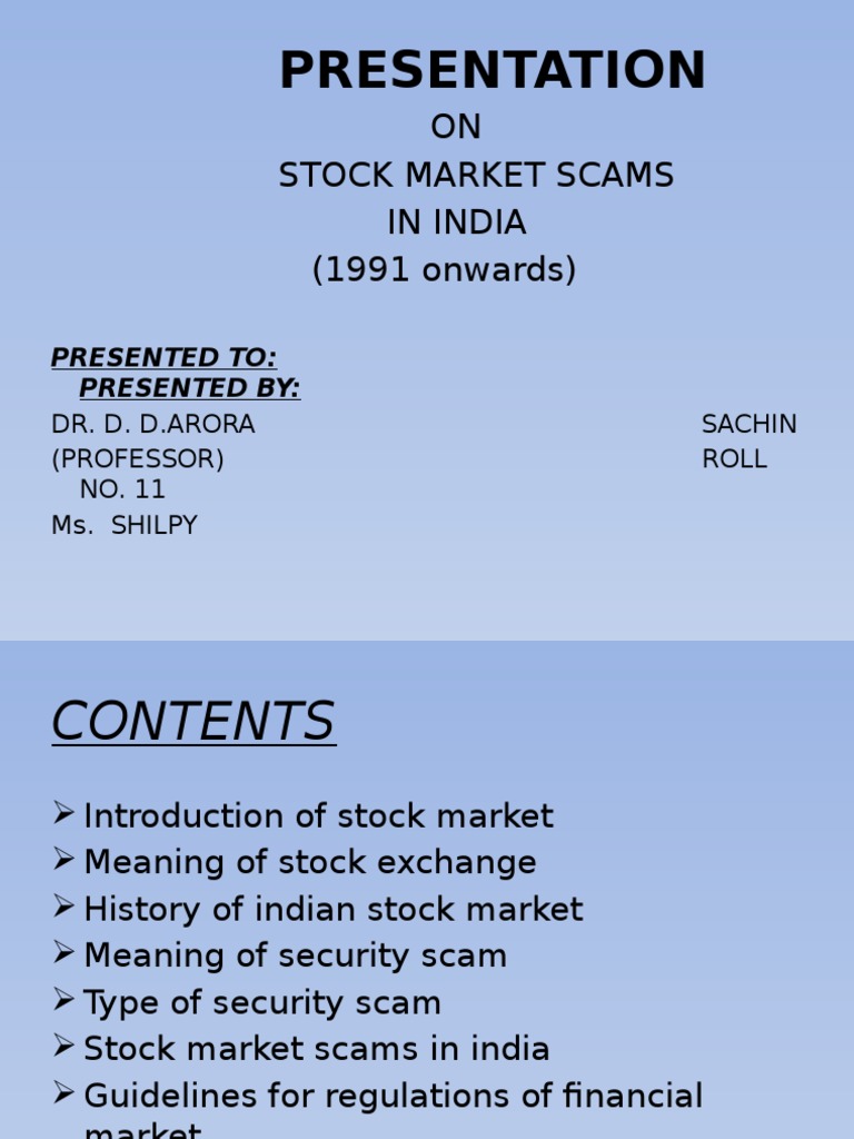 An In-Depth Analysis of Major Stock Market Scams in India from 1991 ...