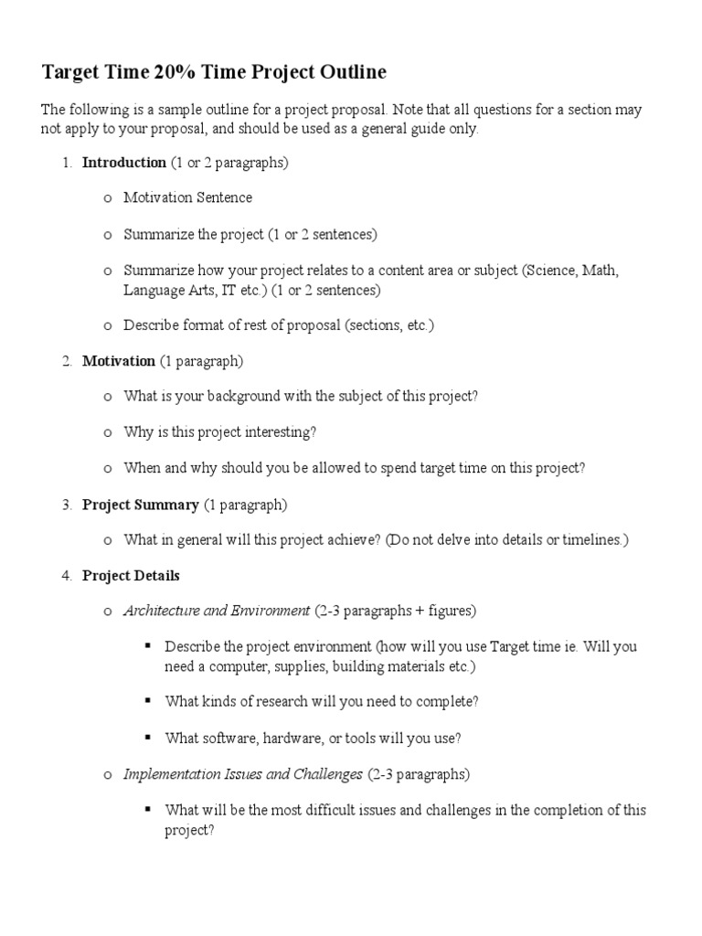 Target Time Project Proposal Outline | PDF