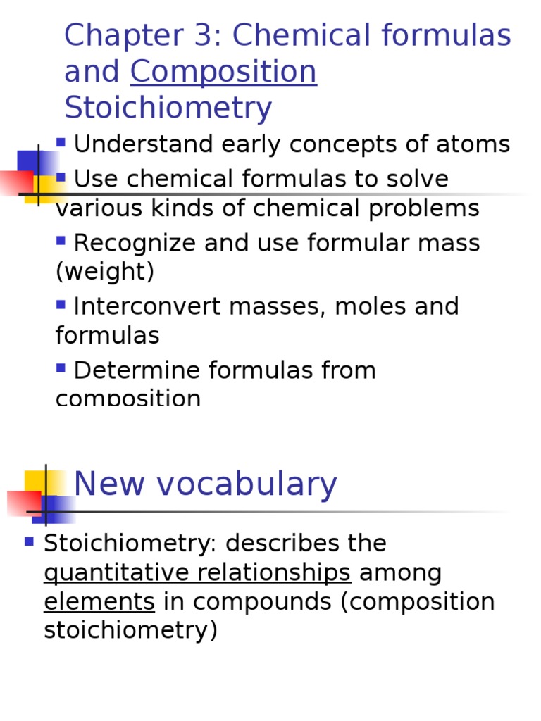 Chapter 3: Chemical Formulas and Composition Stoichiometry | Download ...