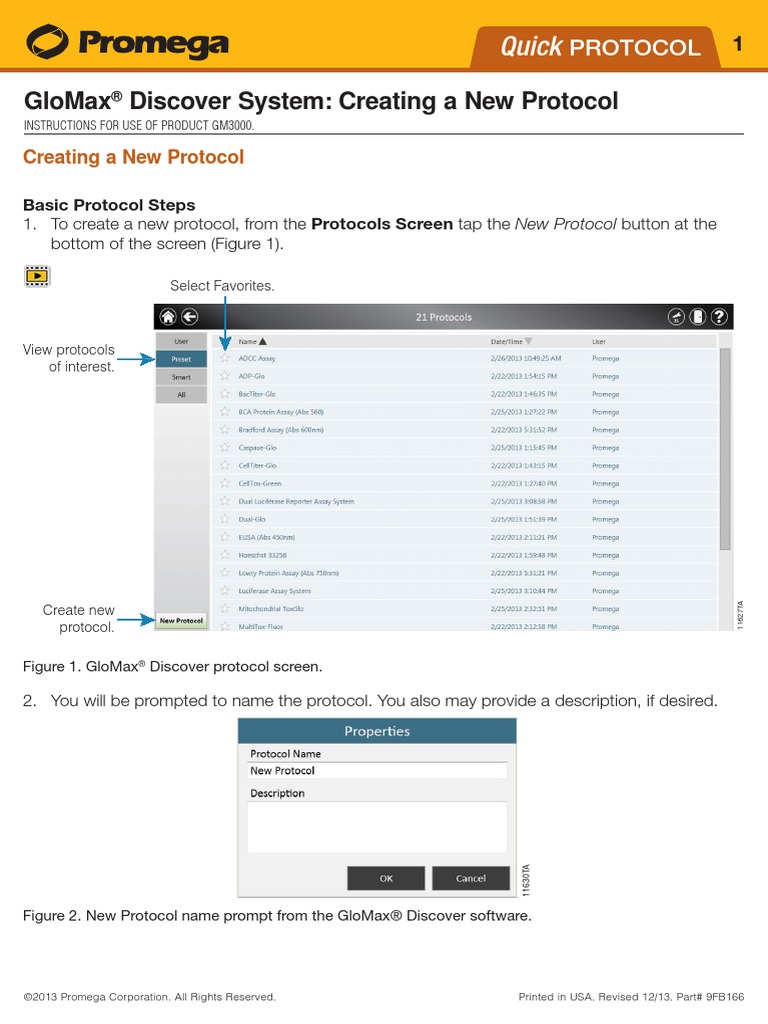 Glomax Discover System Creating A New Protocol | PDF | Areas Of ...