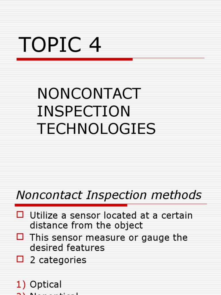 Eng Metrology Topic 4 (Noncontact Inspection) | PDF | Automation ...