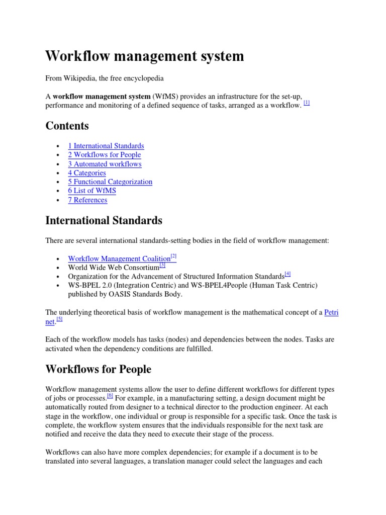 An Overview of Workflow Management Systems: Standards, Processes ...