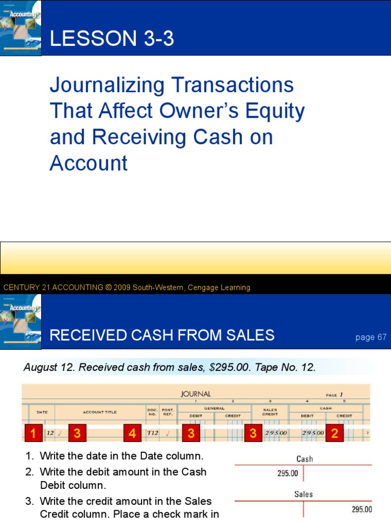 Lesson 3-3: Journalizing Transactions That Affect Owner's Equity and ...