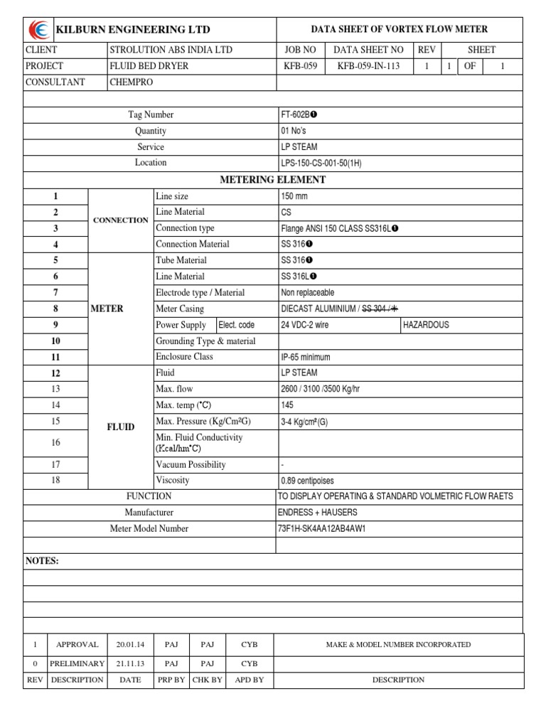 Vertex Flow Meter Rev 1 Pdf Pdf Fluid Dynamics Gases