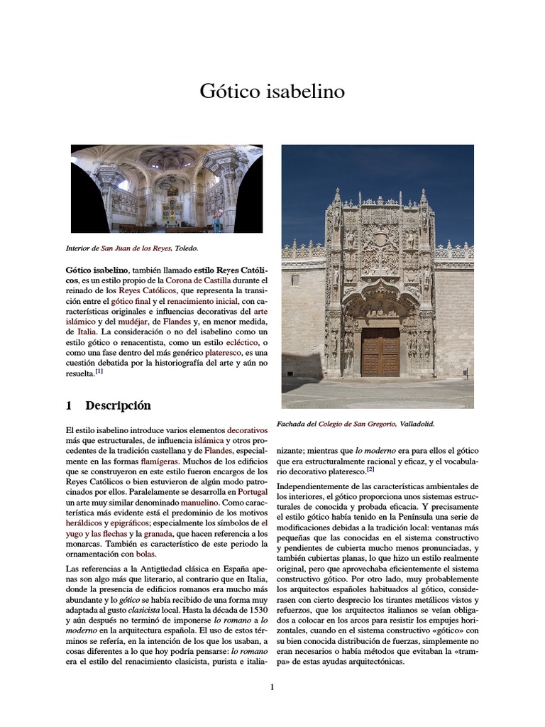 Gótico Isabelino: Estilo y Características | PDF | Arte medieval ...