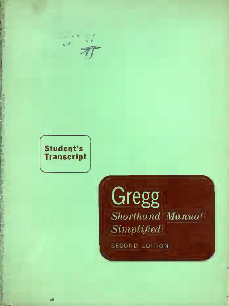 Gregg Shorthand Manual Simplified 2nd Ed Student's Transcript (1955 ...