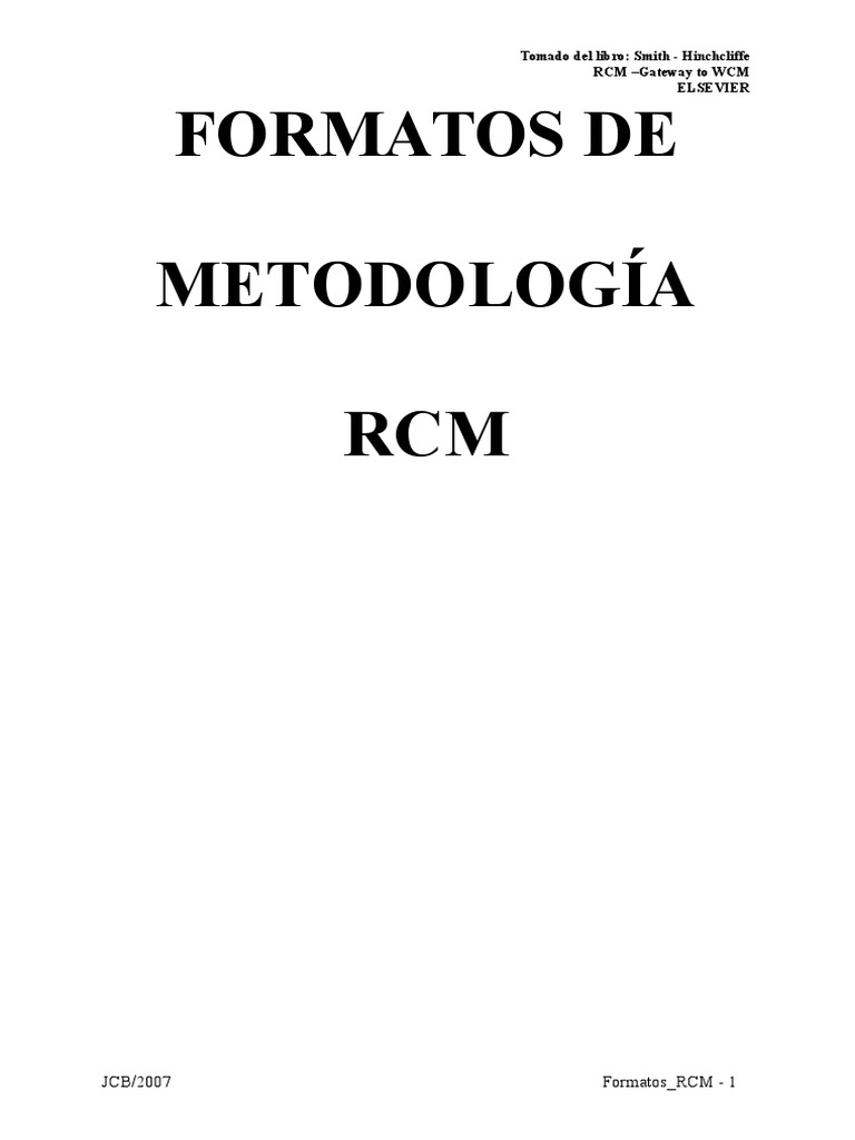 Formatos RCM | PDF | Ciencia de sistemas | Informática