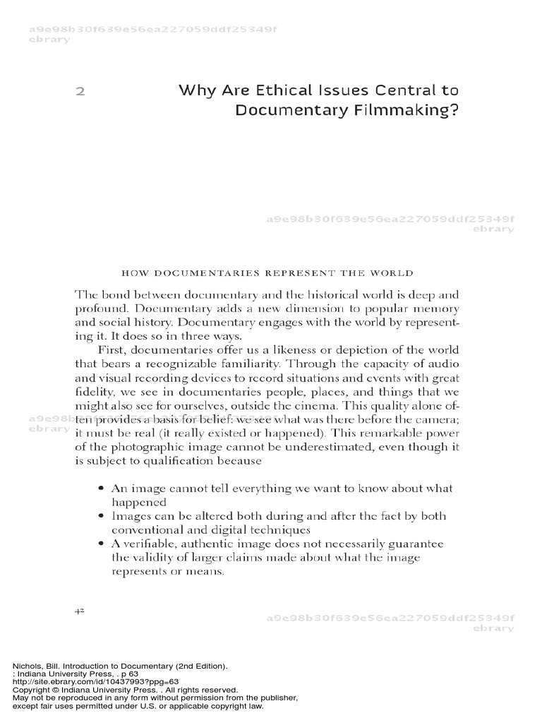 Introduction To Documentary 2nd Edition 2 Why Are Ethical Issues ...
