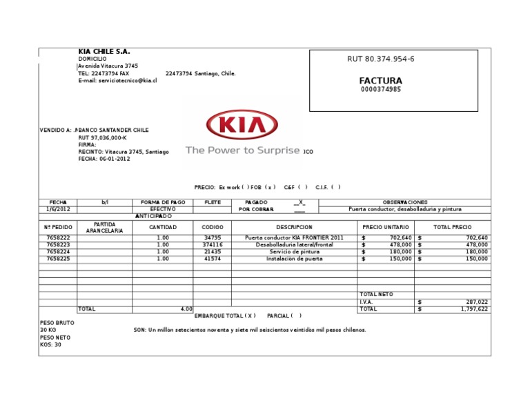 Factura KIA | PDF