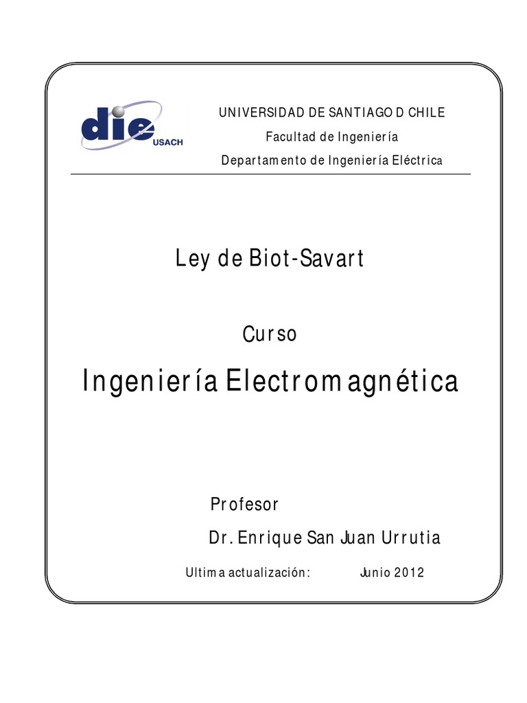 Ley de Biot-Savart en Electromagnetismo | PDF | Campo magnético ...