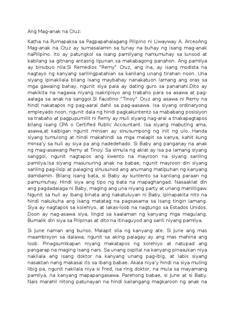 Ang Mag-Anak Na Cruz | PDF