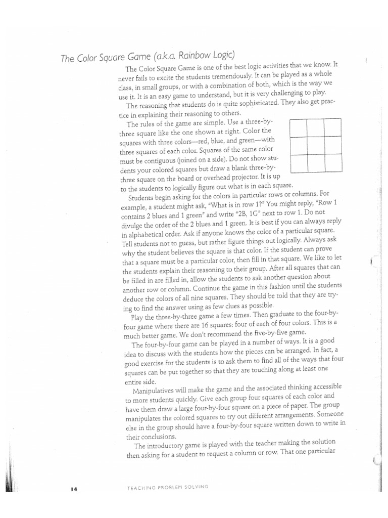 The Color Game | PDF