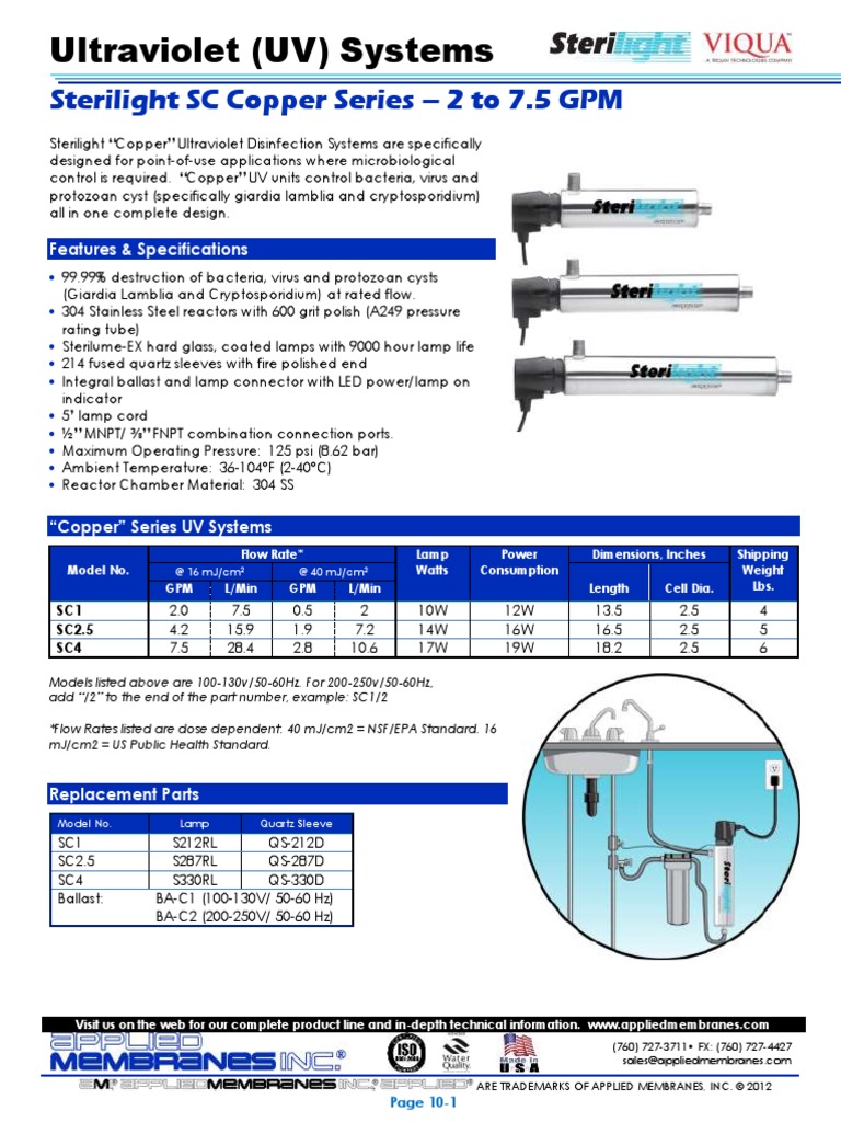 Sterilight Catalog SC Series | PDF | Ultraviolet | Wellness