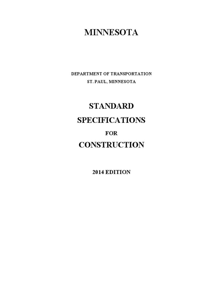2014 STD Spec For Construction | PDF