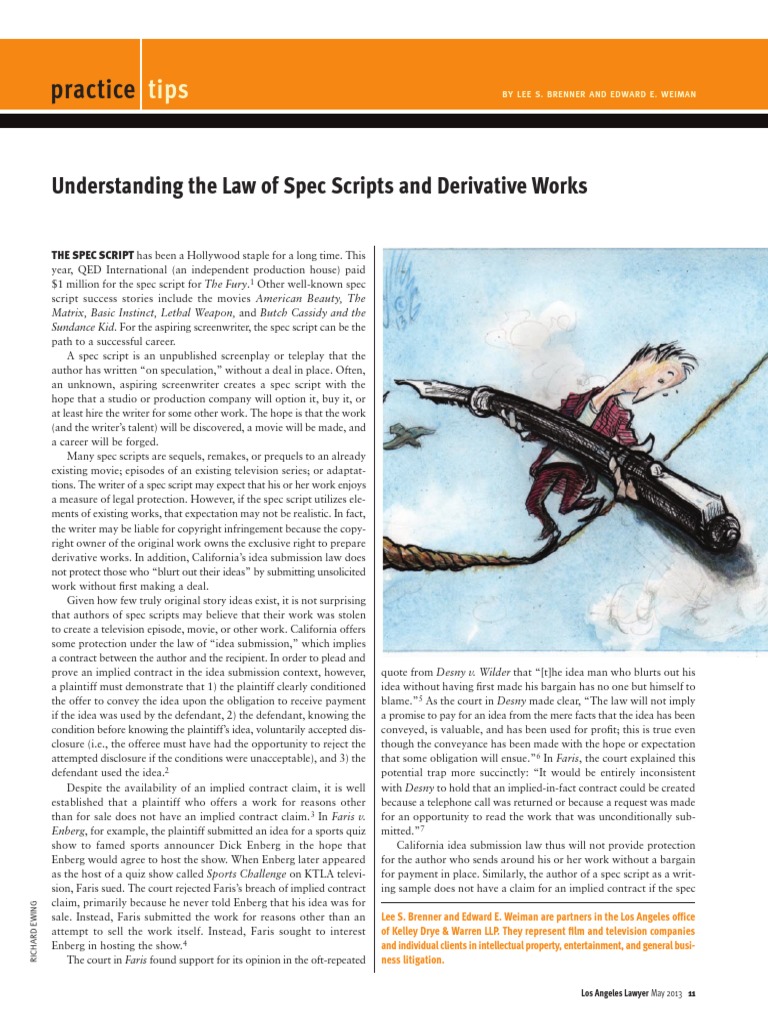 Spec Scripts: Legal Insights & Pitfalls | PDF | Derivative Work ...