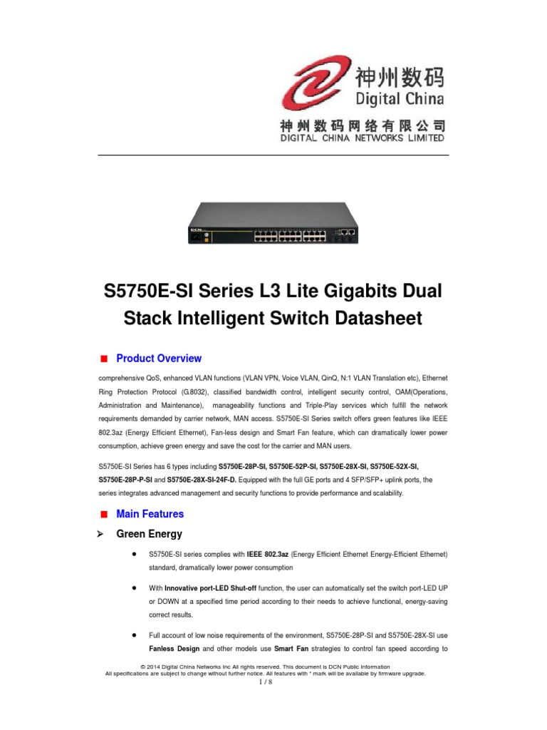 S5750E-SI - Datasheet - S5750E-SI - Datasheet - v4v4 8 Including 24F | Download Free PDF ...