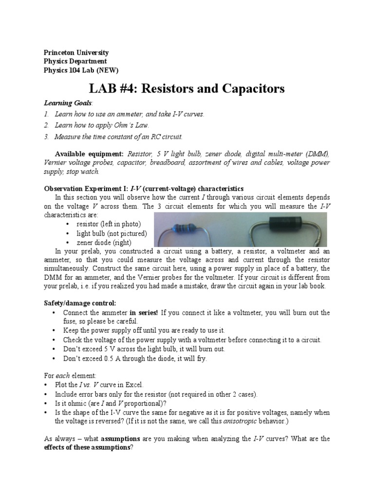 RC Circuit Characteristics and Experiments | PDF | Experiment | Capacitor