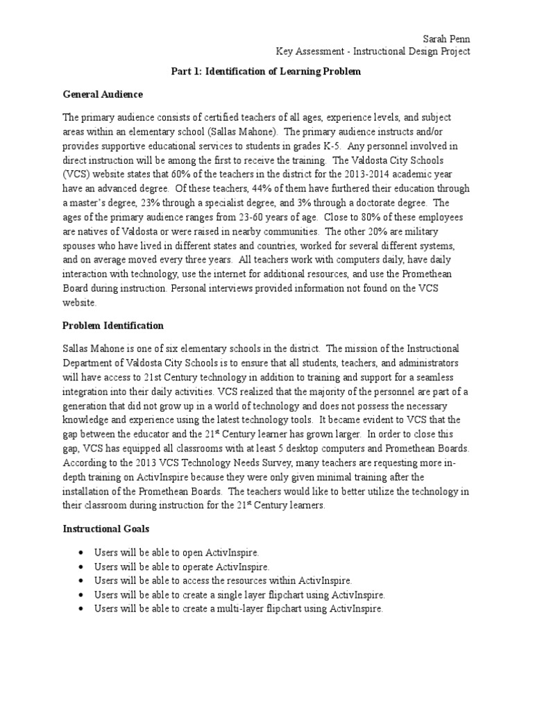 Instructional Design Project | Download Free PDF | Educational ...