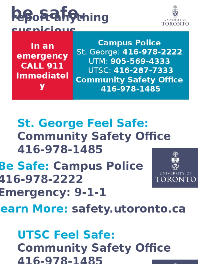 Campus Safety Contacts and Resources | PDF