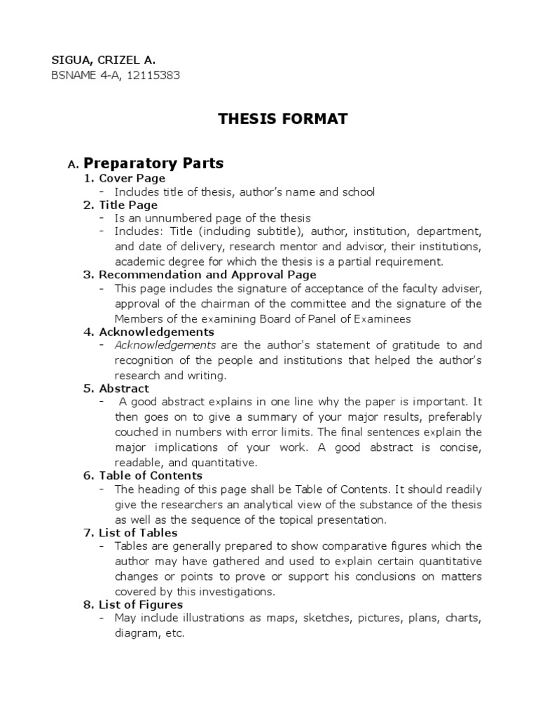 Parts of A Thesis | PDF | Thesis | Statistics