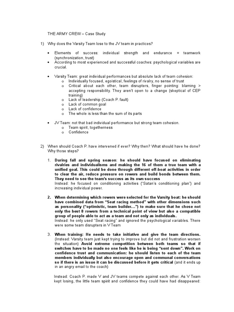 The Army Crew - Case Study | PDF | Psychology | Psychological Concepts