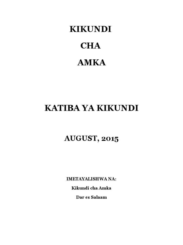 Katiba Ya Kikundi Cha Amka | PDF