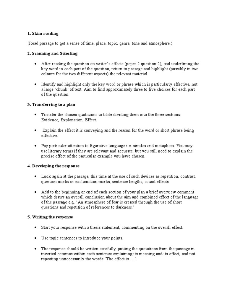 Writers effect | Adjective | Metaphor